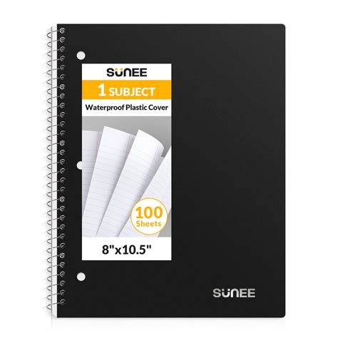 Sunee 1 Subject College Ruled Spiral Notebook 8 X 10 5 100 Sheets