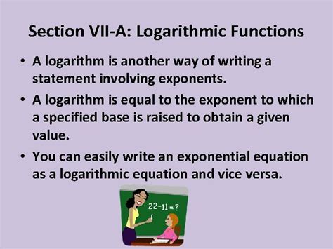 unit vii logarithmic functions section viia logarithmic functions