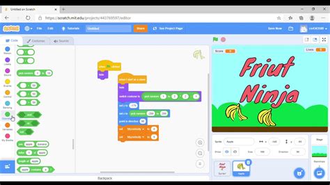Scratch Tutorial How To Make A Fruit Ninja Game Part 1 Youtube