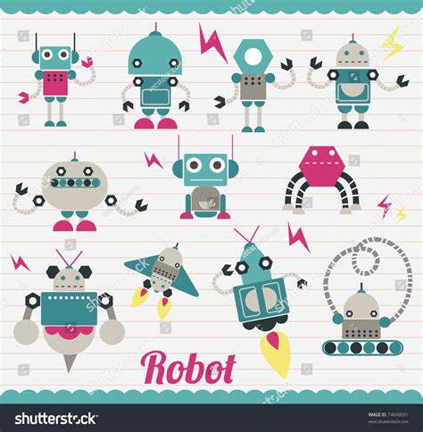 seamless robot pattern stock vector 74649031 shutterstock