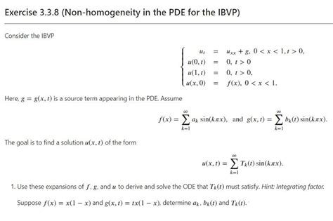 solved exercise 3 3 8 non homogeneity in the pde for the