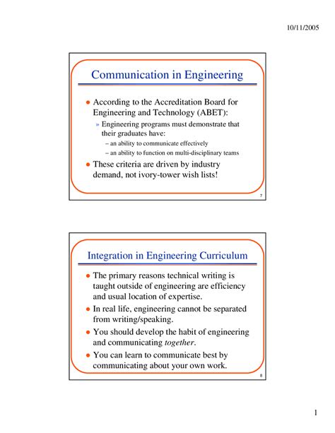 communication in engineering lecture slides engr 1110 docsity