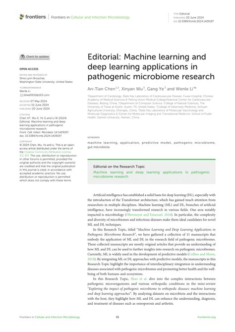 Pdf Editorial Machine Learning And Deep Learning Applications In