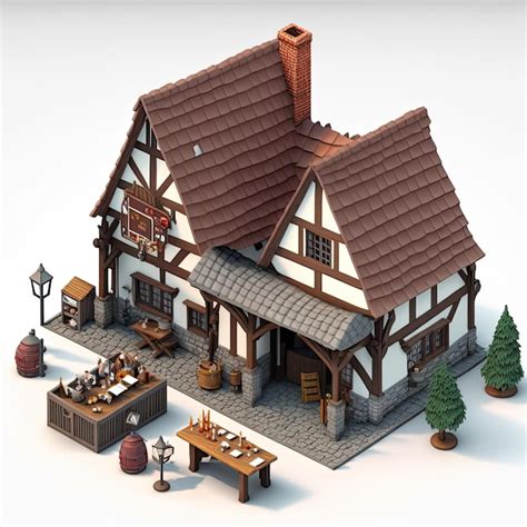 Premium Photo Rpg Tavern Isometric Rpg Item Object For Rpg Game Generative Ai