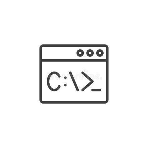Command Line Interface Line Icon Stock Vector Illustration Of