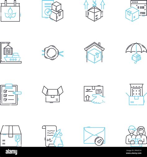 Letter Linear Icons Set Alphabet Correspondence Communication