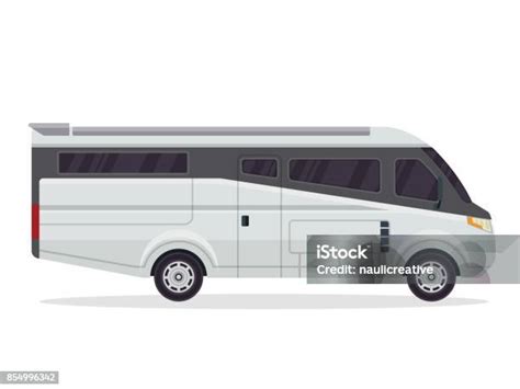현대 평면 Rv 캠핑카 차량 그림 캠핑카에 대한 스톡 벡터 아트 및 기타 이미지 캠핑카 버스 교통수단 Istock