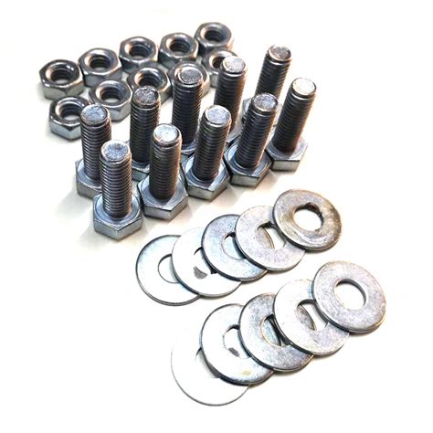 น๊อตหัวเหลี่ยมพร้อมแหวนและตัวเมีย 1 2 นิ้ว X ยาว 1 1 2 นิ้ว ชุบขาว ชุด 10 ตัว ลดราคา Itoolmart