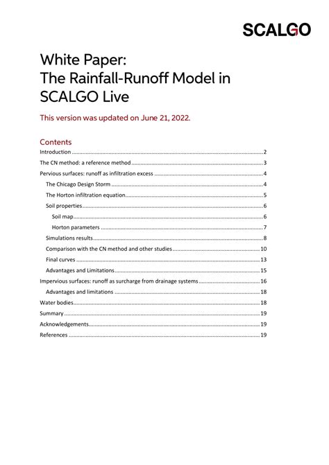 Pdf A Pixel Based Rainfall Runoff Model For The Flash Flood Model I Scalgo Live Denmark V103
