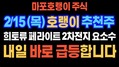 215목호랭이 추천주 희토류 페라이트 2차전지 요소수 ~ 내일 바로 급등합니다 급등주추천 유니온 Gs글로벌 Kg케미칼 Tcc스틸 종목추천 추천종목