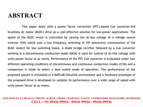 Pfc Cuk Converter Fed Bldc Motor Drive Ppt