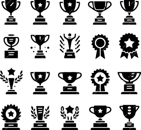 Premium Vector Free Vector Collection Of Trophy Silhouette Vector