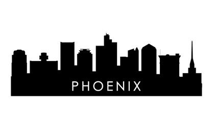 White Silhouette Phoenix Arizona Urban Skyline Vector Image