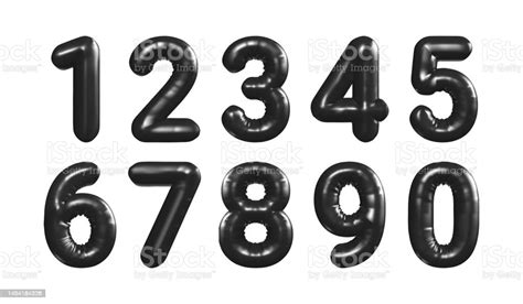 검은 숫자가 풍선을 부풀렸다 휴일 이벤트 생일 파티 및 결혼식을 위한 헬륨이 있는 3d 호일 풍선 사실적인 벡터 디자인 요소 풍선에 대한 스톡 벡터 아트 및 기타 이미지