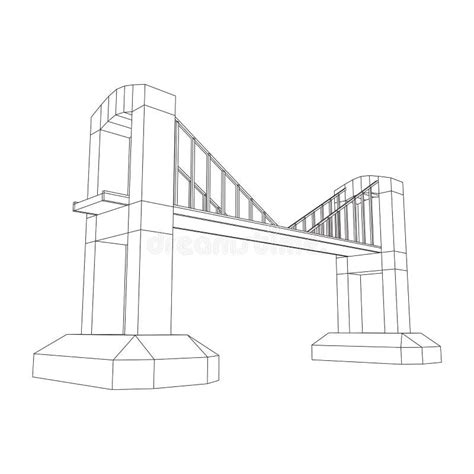 Bridge Connection Structure Wireframe Stock Vector Illustration Of Journey Network 177727437