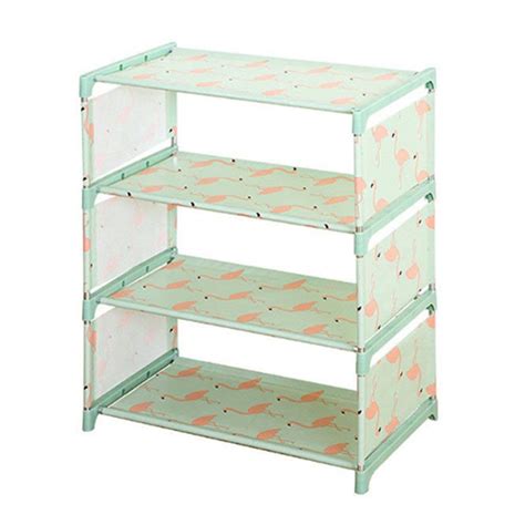 Cute 4 Layers Shoe Rack Multipurpose 4 Tier Shelf Waterproof Fabric
