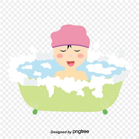 حمام سباحة لطيف ناقلات أخذ حمام قصاصات فنية كرتون مرسومة باليد Png