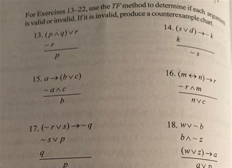 Solved For Exercises Use The TF Method To Determine Chegg