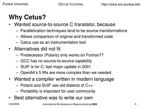 PPT Cetus Source To Source Compiler Infrastructure For Multicores