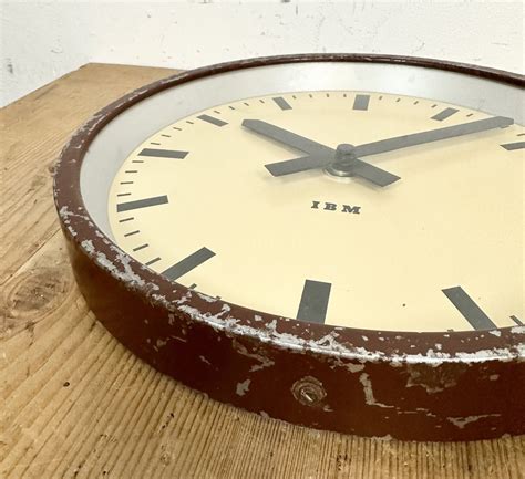 Industrial Brown Factory Wall Clock From IBM S For Sale At Pamono