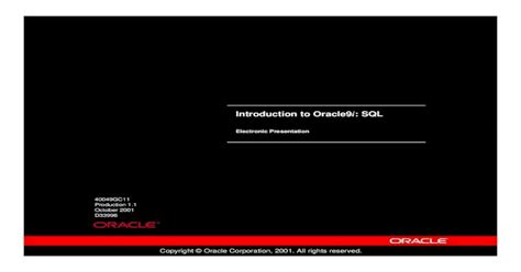 pdf introduction to oracle9i sql