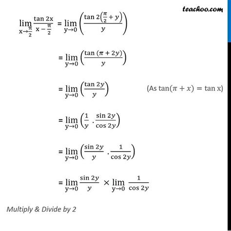 Ex 121 22 Lim X Pi2 Tan 2xx Pi2 Chapter 13 Class 11