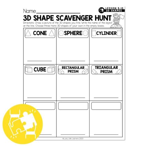 Lucky To Learn Math 1st Grade Geometry Lesson 510 Identify 3d Shapes Collaboration