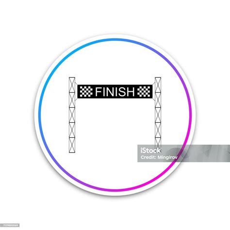 투명 한 배경에 고립 하는 마무리 라인 아이콘에 리본 피 니 시 라인의 상징입니다 스포츠 기호 또는 비즈니스 개념 평면 디자인입니다 벡터 일러스트 레이 션 개념에 대한 스톡