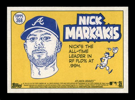 2019 Topps Heritage 368 Nick Markakis Atlanta Braves Ebay
