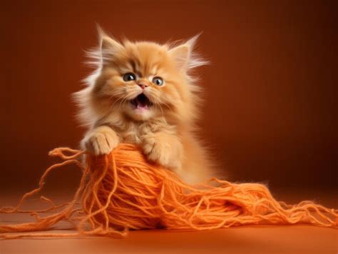 Premium Ai Image Mischievous Kitten Playfully Swatting At A Dangling Toy