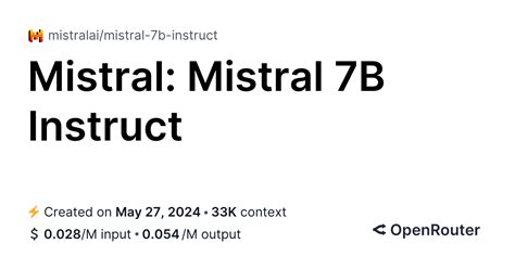 mistral 7b instruct api providers stats openrouter