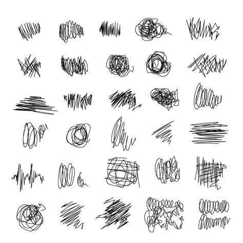 Vector Light Set Of Hand Drawn Scribble Line Shapes Scribble Brush
