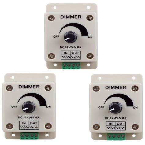 LED Monochrome Dimmer Manual Dimming Controller 8A With DC 12 24V Light Strip LED Controller