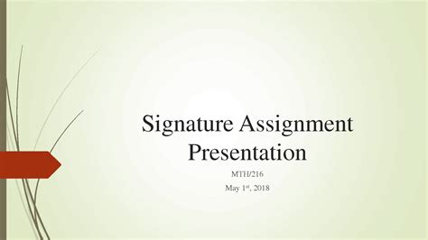Solution Signature Assignment Presentation Studypool