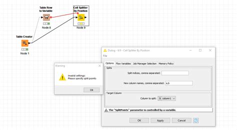 cell splitter by position flow variable knime analytics platform