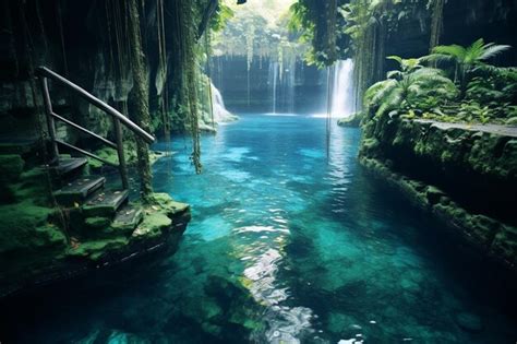 Premium Photo Crystal Clear Waterfall Nature Wallpaper