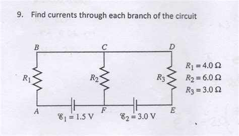 Solved Find Currents Through Each Branch Of The Circuit R1 Chegg Com