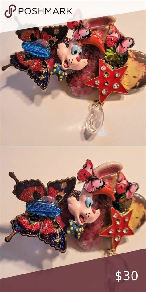 Wendy Gell Hair Clip Roger Rabbit And Andy Warhol Stars And Butterflies