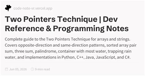 Two Pointers Technique Linear Array Search In Depth Guide Dev