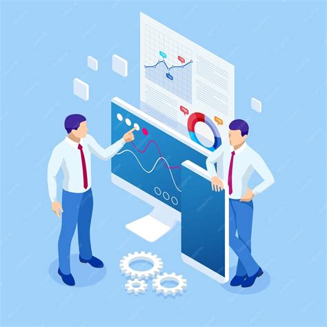 Premium Vector Isometric Business Analytics And Financial Technology
