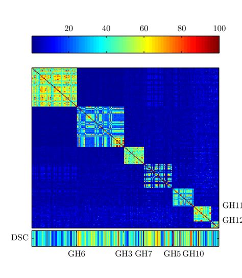 4 Sequence Identity Matrix The Bottom Color Bar Represents Tmdsc