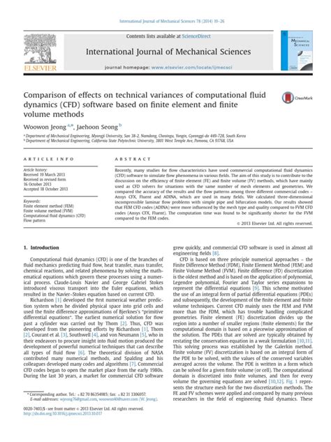 Comparison Of Effects On Technical Variances Of Computational Fluid
