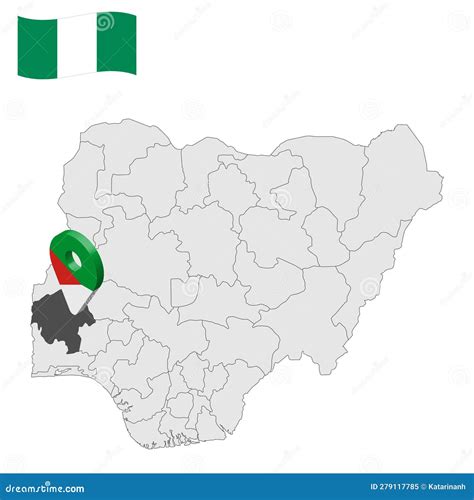 Location Oyo State On Map Nigeria 3d Oyo Location Sign Flag Of
