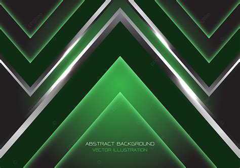 Abstract Silver Black Arrow Speed Direction On Green Dark Blank Space Design Modern Luxury