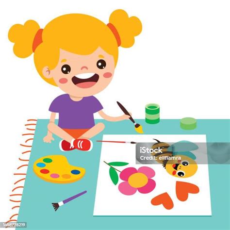 바닥에 그림을 그리는 어린 아이 누워있기에 대한 스톡 벡터 아트 및 기타 이미지 누워있기 드로잉 벡터 Istock