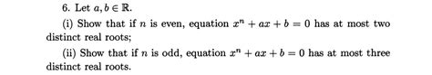 Solved Let A BR I Show That If N Is Even Equation Chegg Com