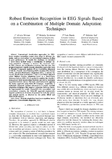 Pdf Robust Emotion Recognition In Eeg Signals Based On A Combination Of Multiple Domain