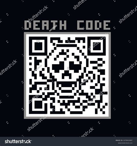 Qr Code Skull On Vintage Design Stock Vector Royalty Free 2279410487 Shutterstock