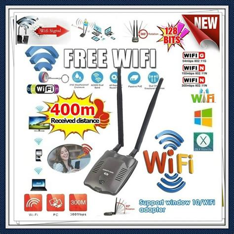 New And Durable 100m 200m 400m Remote Password Cracking Dual Antenna Usb Wifi Receiver Adapter