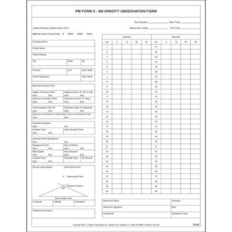 Pm Form X Method 9 M9 Opacity Observation Form